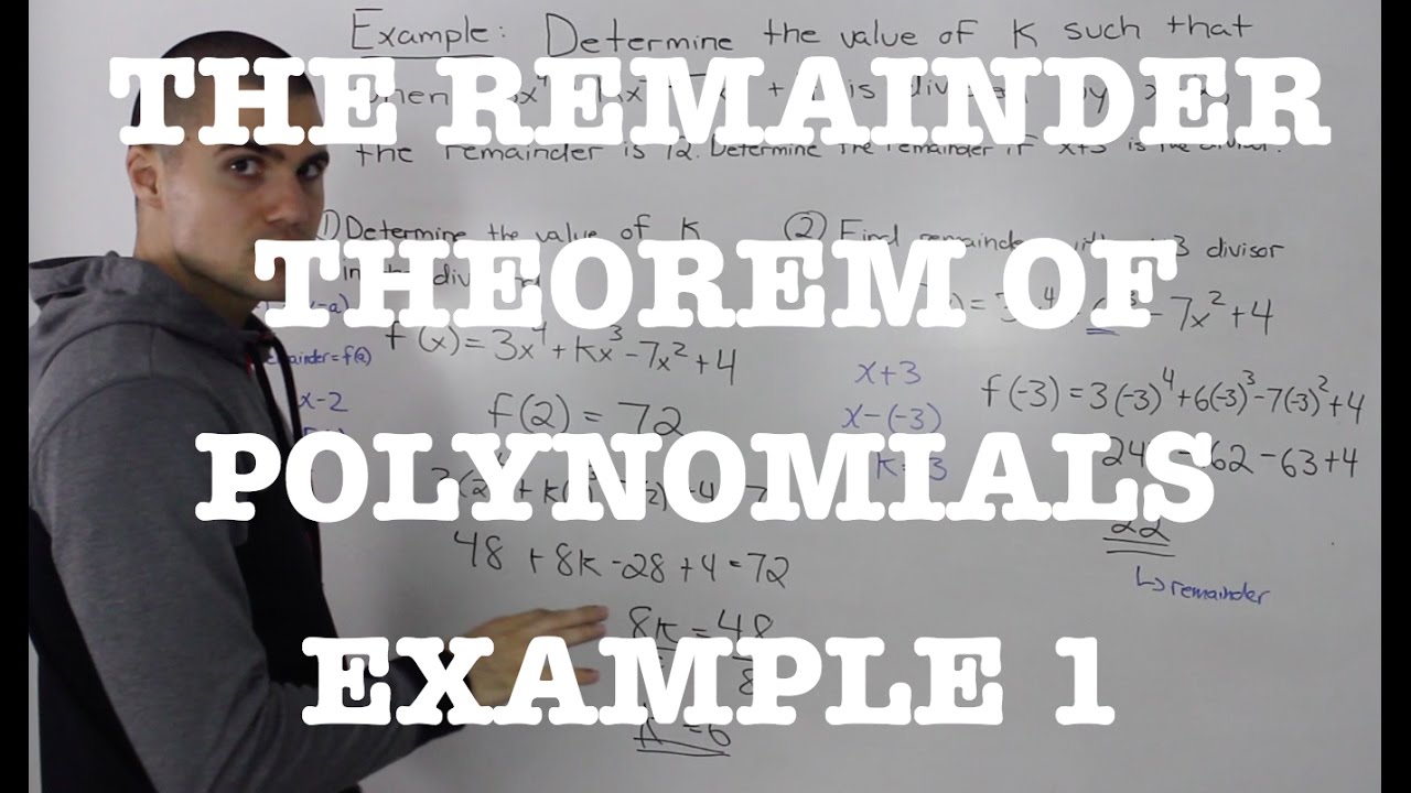 MHF4U (3.6) - remainder theorem of polynomials example 1 - YouTube