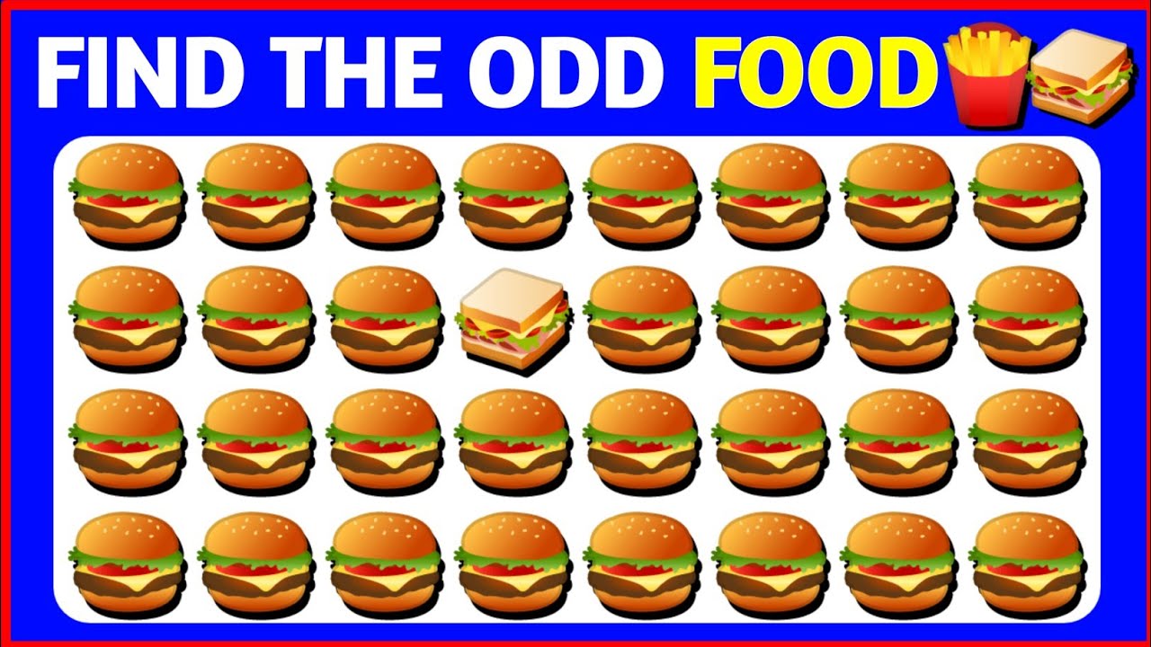Find the ODD One Out | Junk Food Edition 🍟🥪🍗 Emoji Quiz | Easy, Medium ...