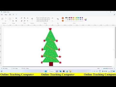 How to Draw Christmas Tree in MS Paint #onlineteachingcomputer #mspaint ...