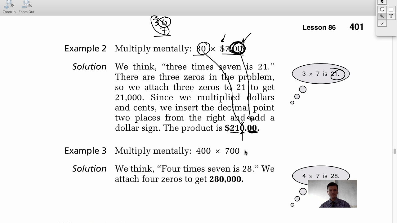 Lesson 86 Multiplying Round Numbers Mentally Saxon Math 54 - YouTube