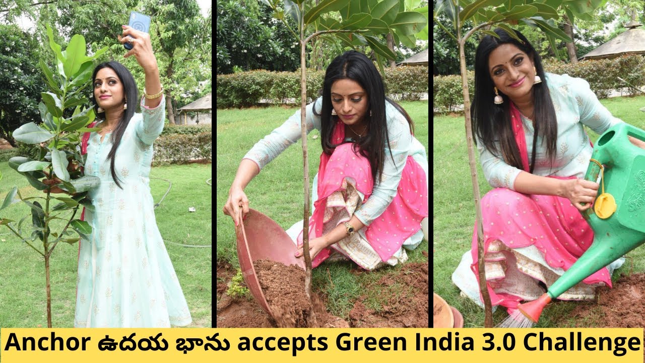 Anchor Udaya Bhanu Takes The Green India Challenge, Planted Trees At ...