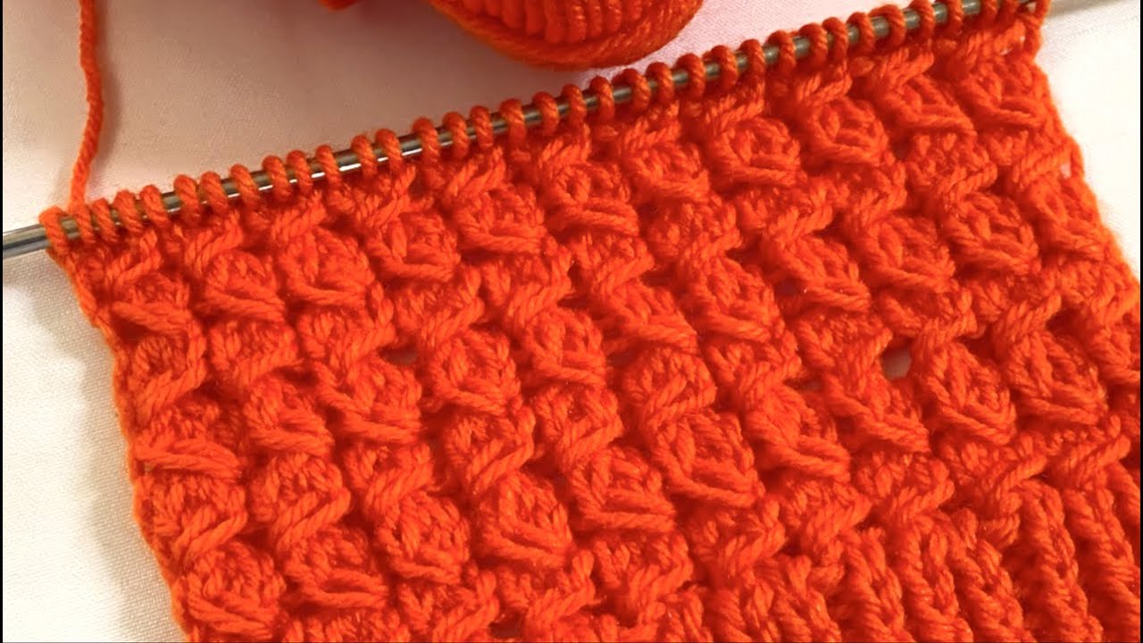 Nice stitch knitting pattern, Easy knitting tutorial for beginners ...
