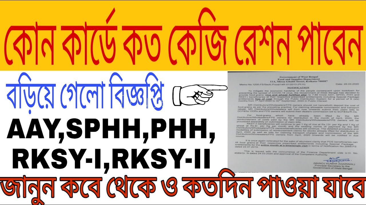 WB digital ration card category AAY SPHH PHH RKSY status | digital ...