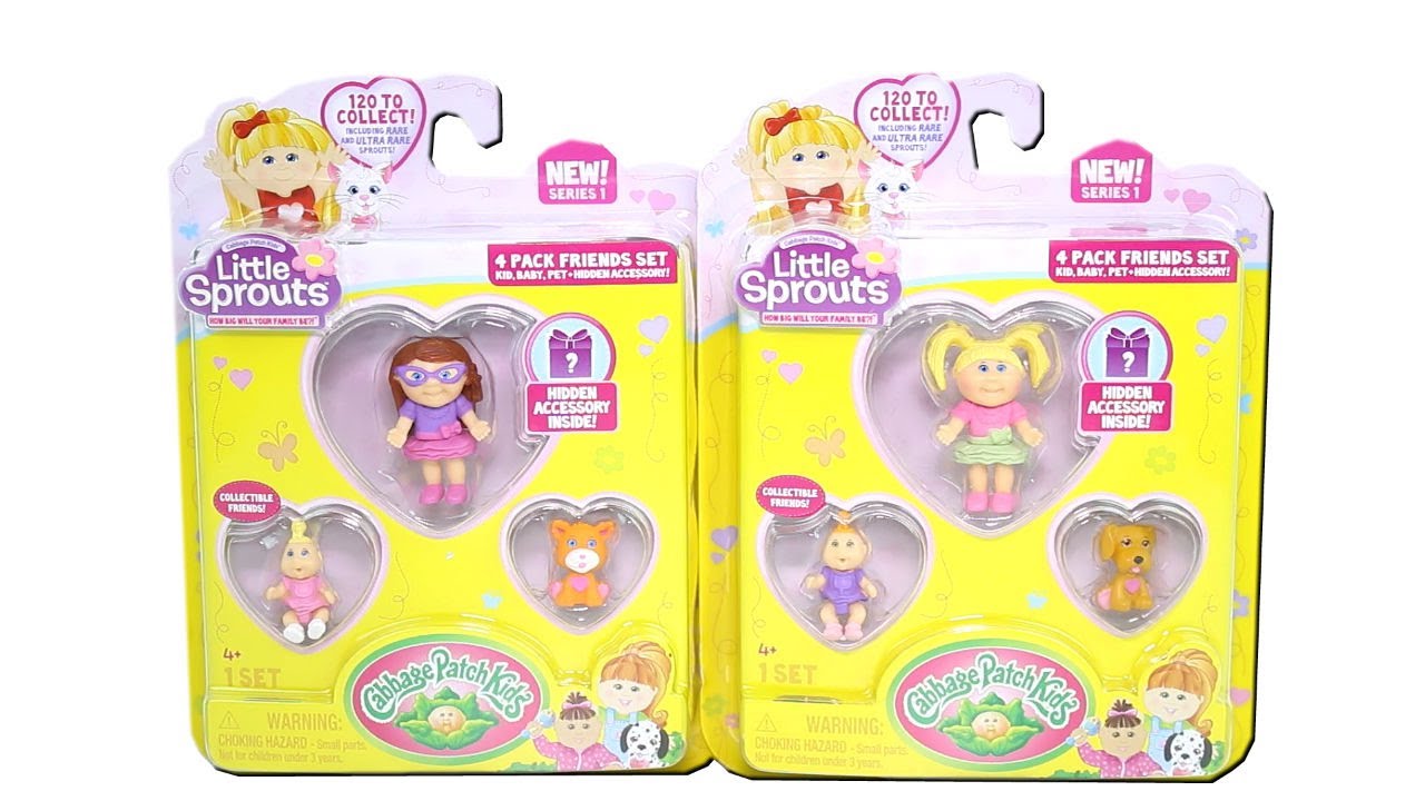 Cabbage Patch Kids Little Sprouts 4 Pack Friends Set Unboxing Toy ...