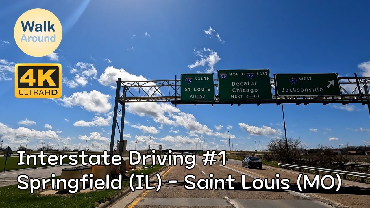 【4K60】 Driving - Interstate Driving: Springfield (IL) - Saint Louis (MO ...