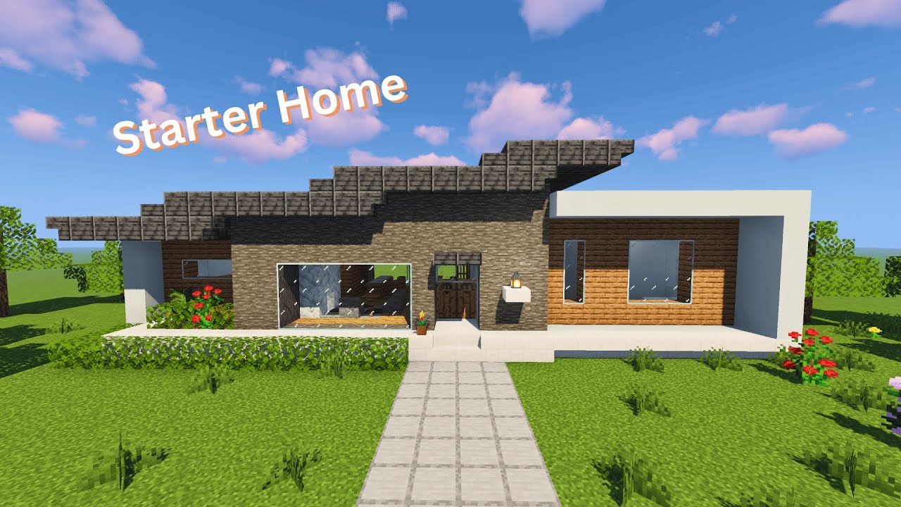 How to Build a Modern Starter Home | Minecraft Tutorial - YouTube