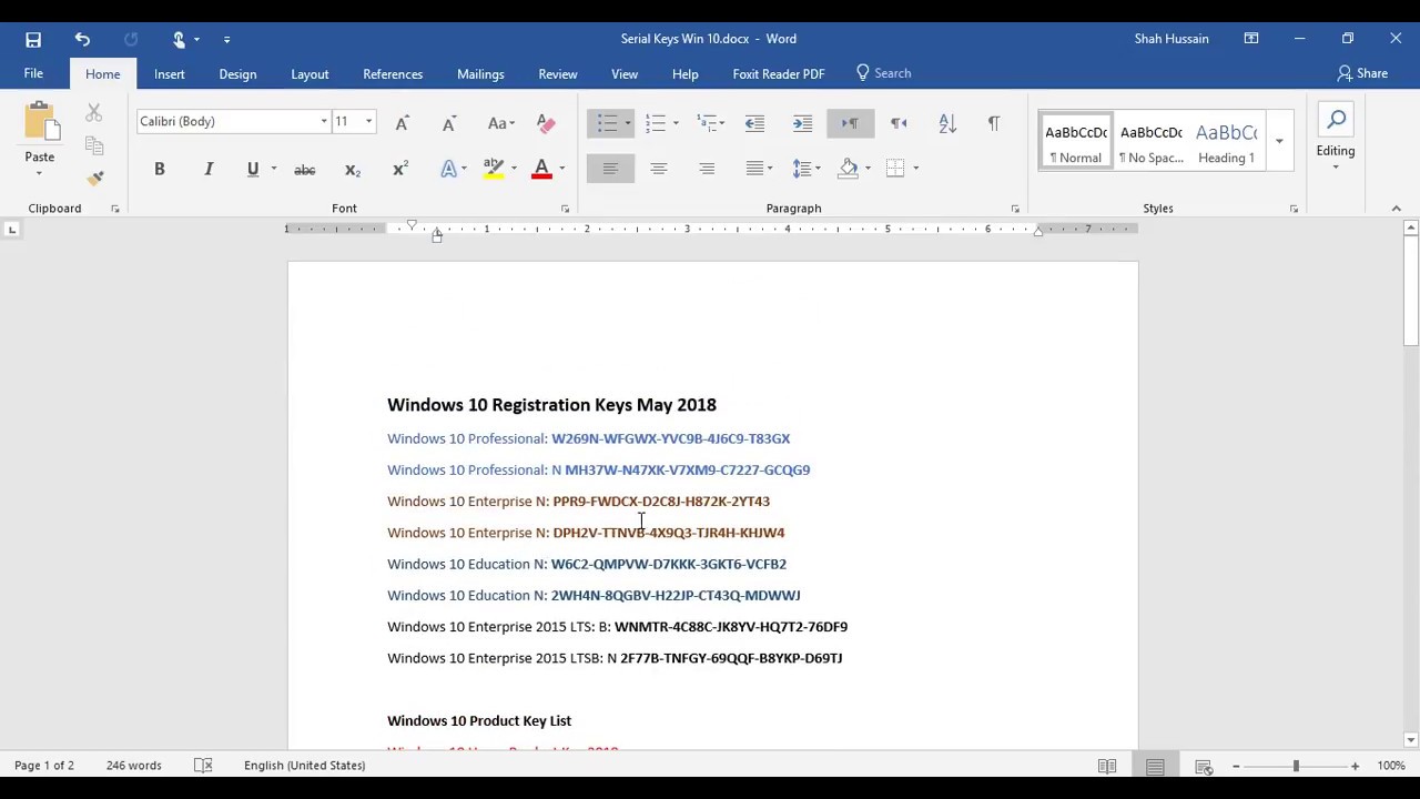 Windows 10 Registration and Activation Keys 95% working - YouTube