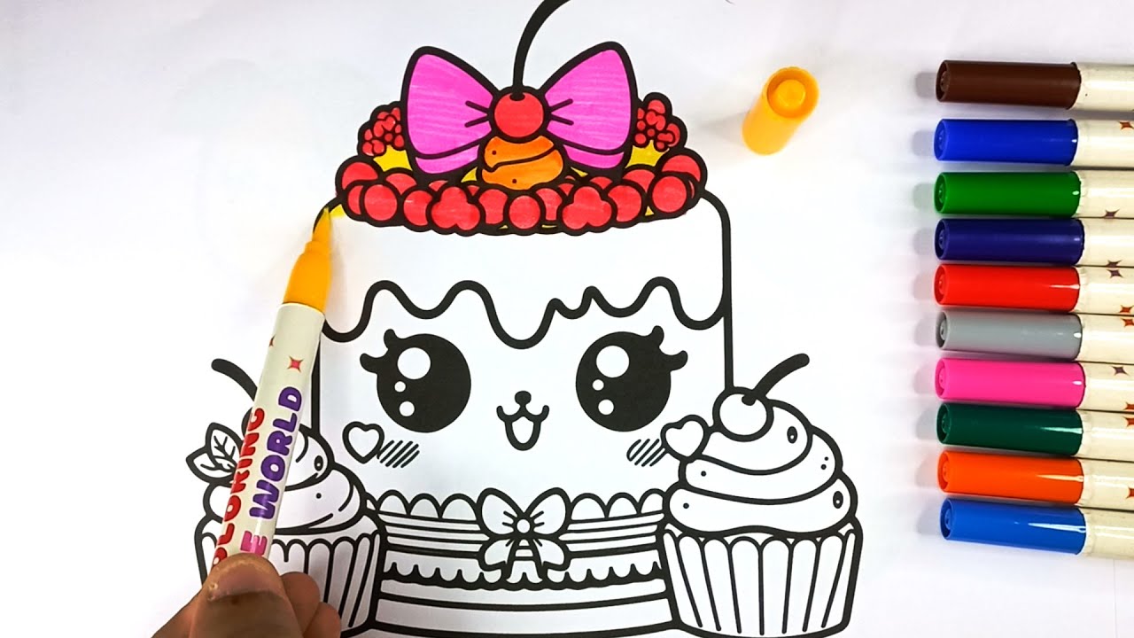 🍰 Sweet Treat! Cute Cake Drawing Tutorial for Kids | How to Draw a ...