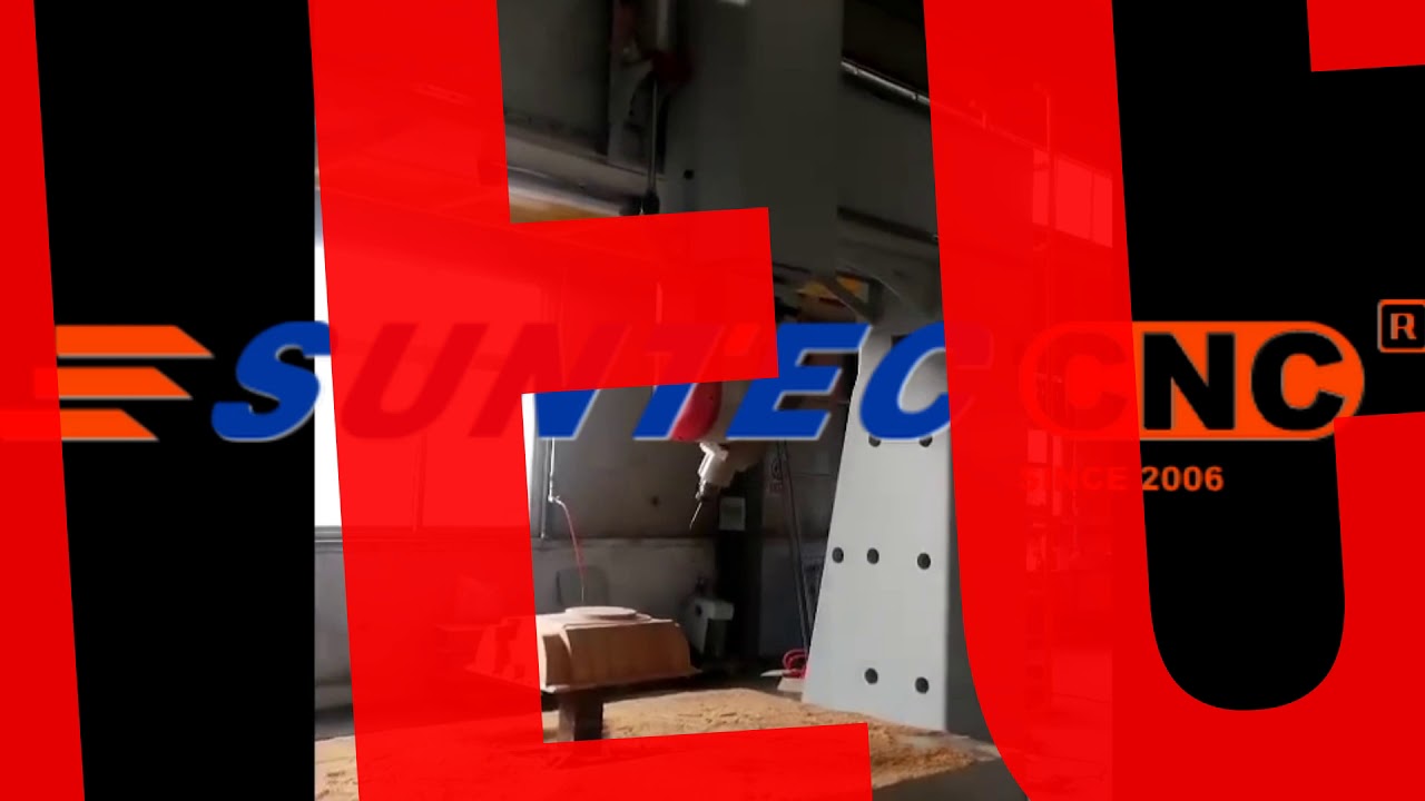 suntec 5 axis cnc router ST1325 movable table 3d mould making cnc - YouTube