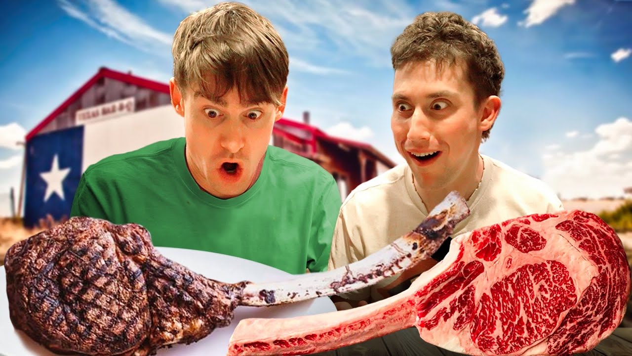 Two Brits try Texas Tomahawk Steak for the first time! - YouTube