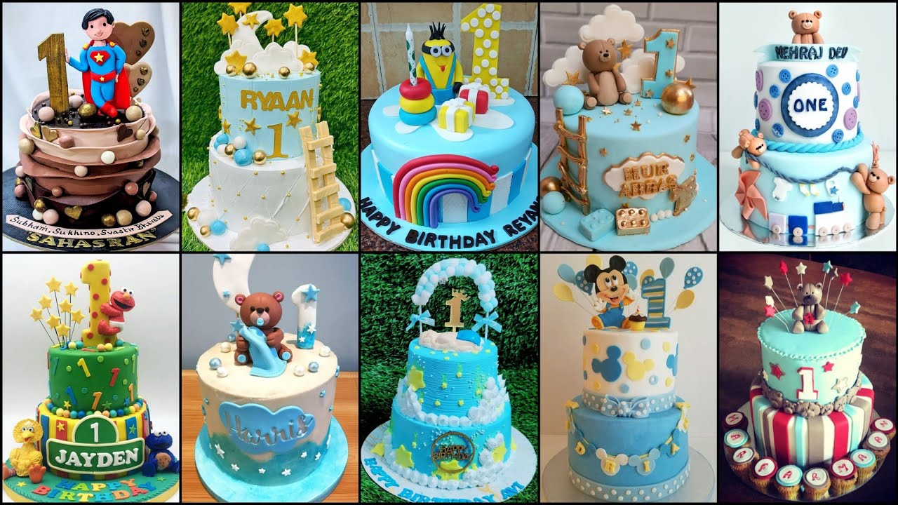 🥳First Birthday Cake Ideas For Baby Boy/1st Birthday Cake For Boys/Baby ...