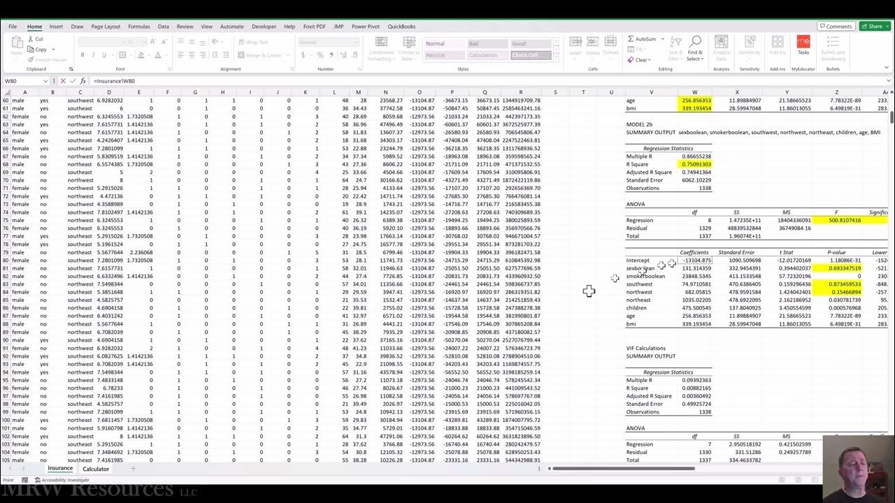 Building Your MLR Excel Prediction Calculator - YouTube
