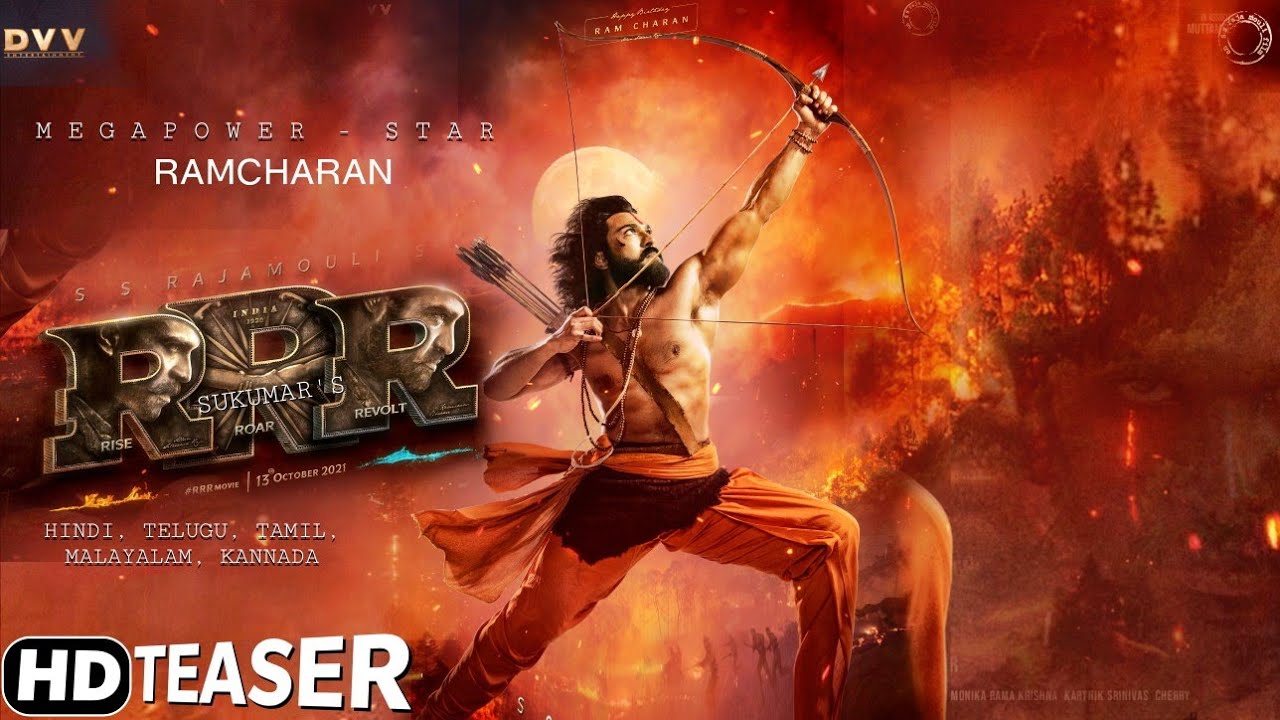RRR Teaser Poster, Ntr, Ramcharan,alia bhat, Ajay Devgn,SS Rajamauli ...