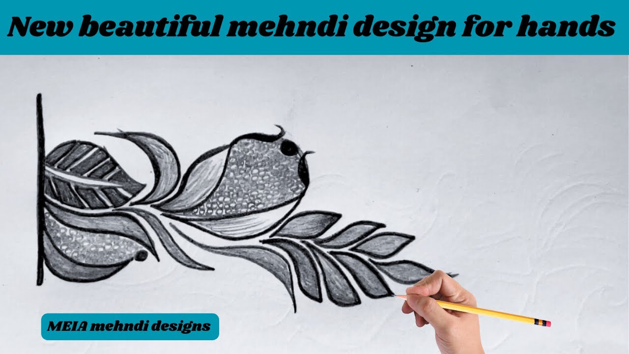 New beautiful mehndi design for hand | pencil shading mehandi design ...