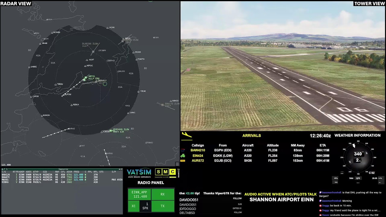 [VATSIM ATC] Shannon Airport [EINN / Ireland], Live Stream 05/05/2024 ...