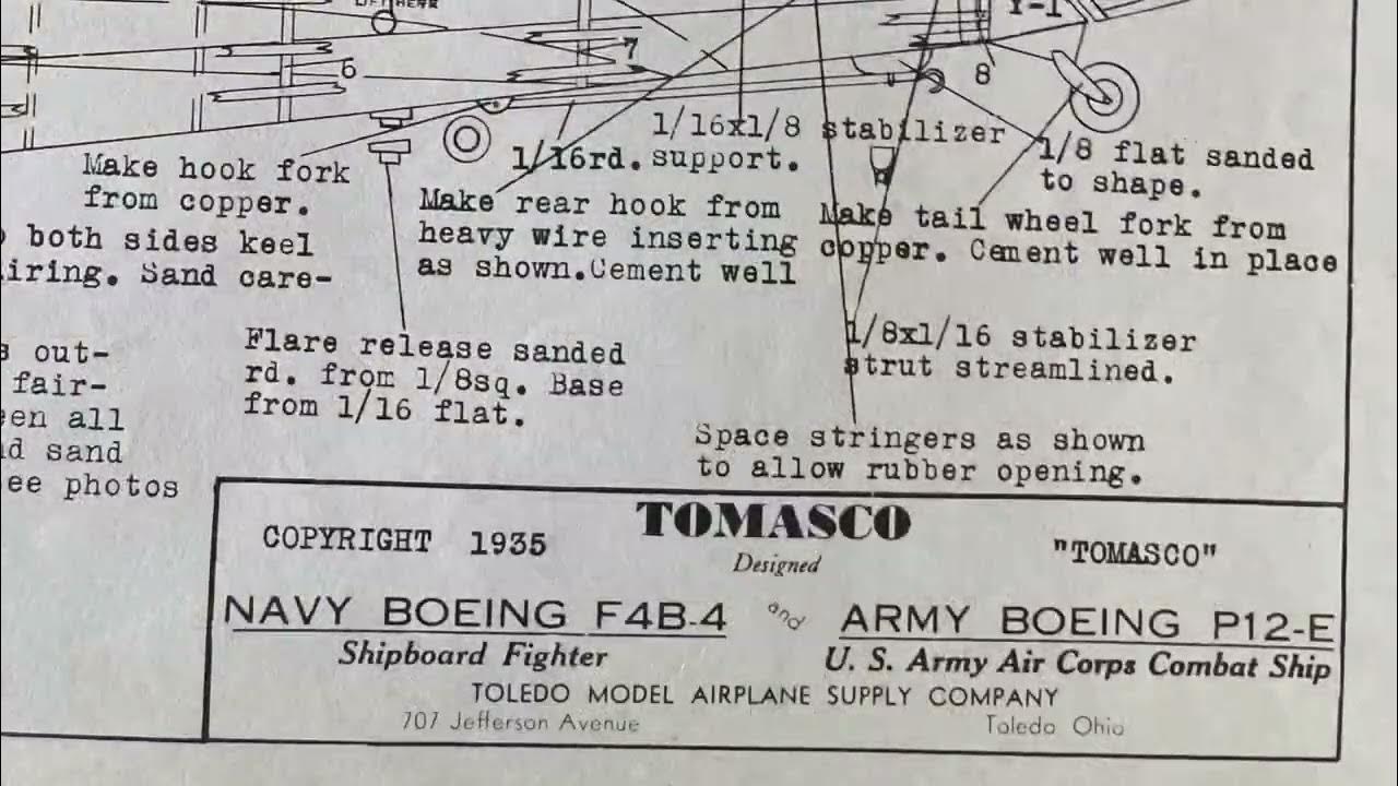 Tomasco Navy Boeing F4b4 Model Aircraft Plans Galore Youtube