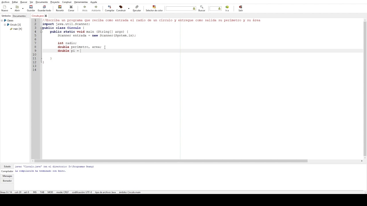 Ejercicios de Programación Resueltos Java #1: Calcular el área y perímetro de un circulo. - YouTube