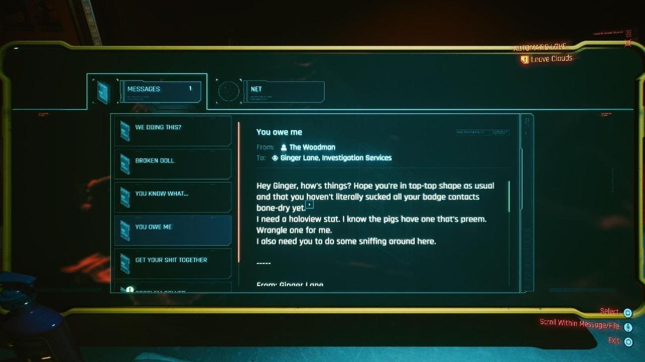 Cyberpunk 2077 get your s#i# together computer message location - YouTube