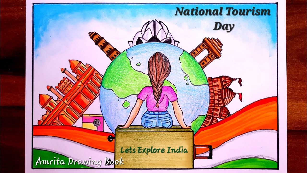 National Tourism Day Poster Drawing | Tourism Day Drawing | World ...