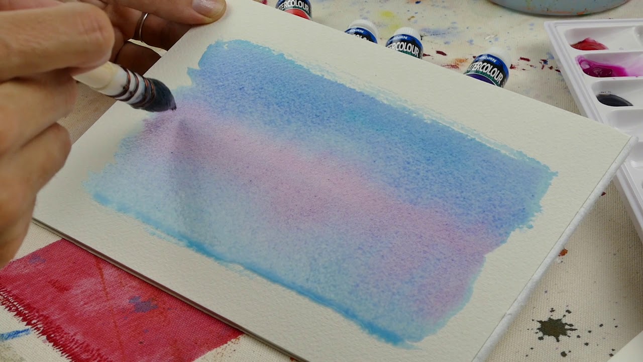 Demonstration: Wet in Wet – Derivan Watercolour - YouTube