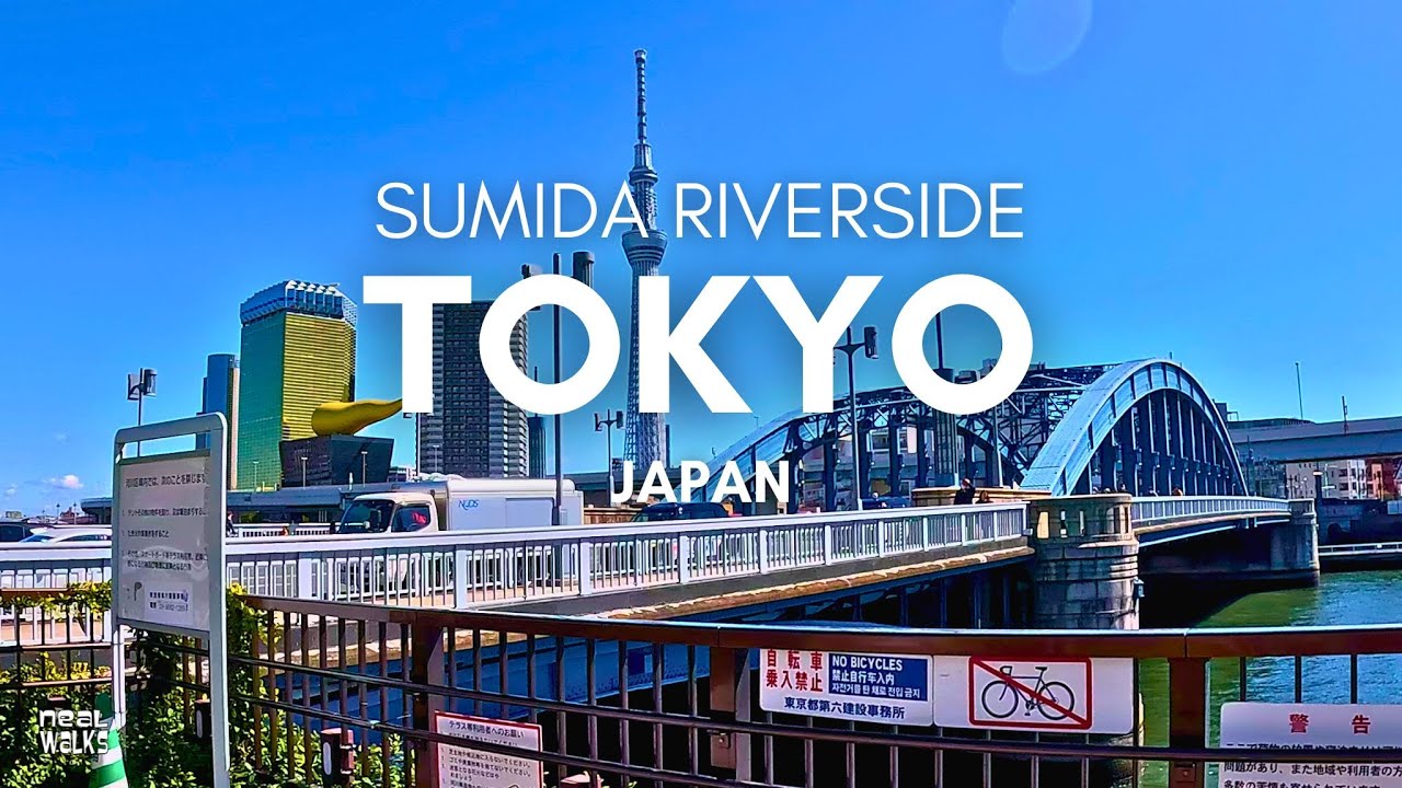 Sumida Riverside Stroll: Cherry Blossoms and Tokyo Sky Tree Views - YouTube