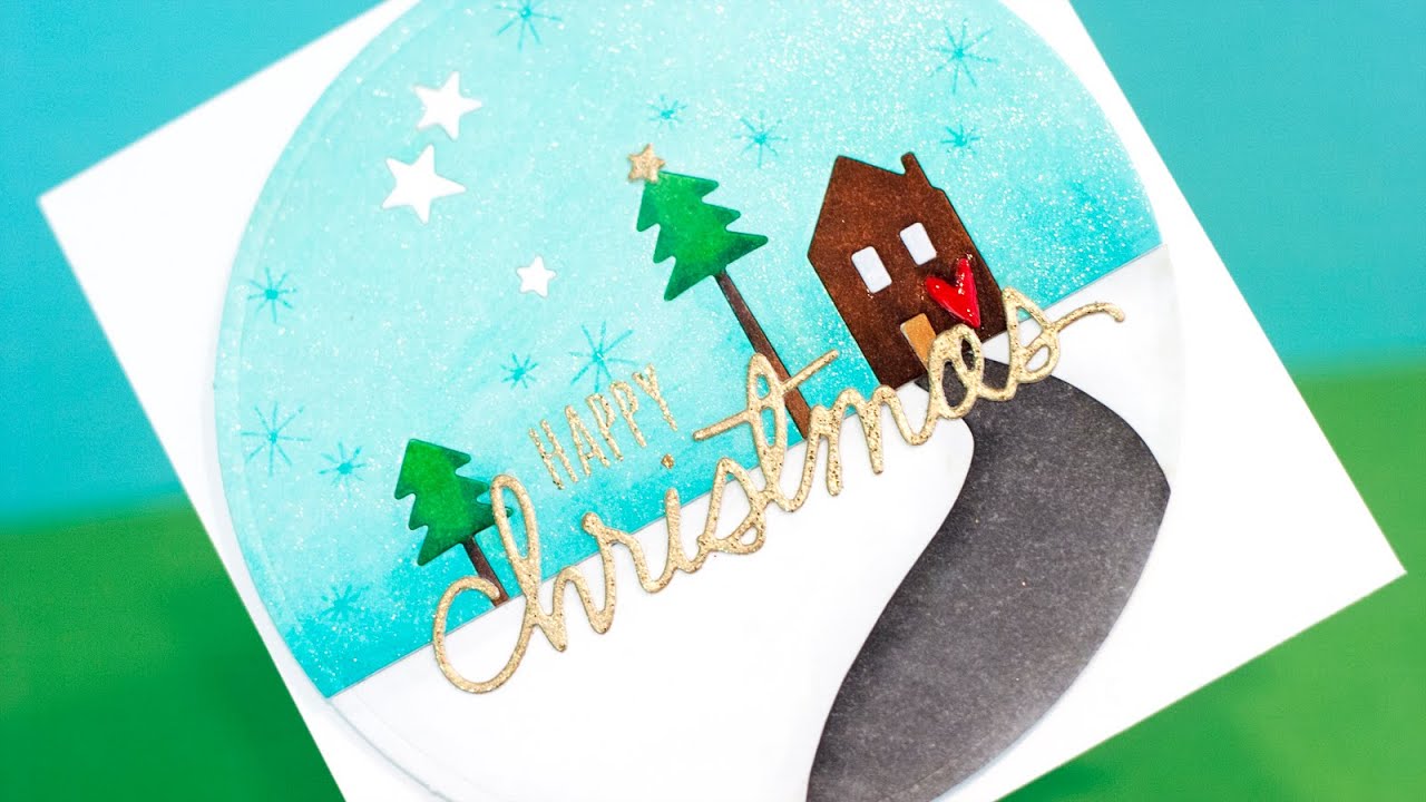 Colored Die Cut Inlay - Christmas Card - YouTube