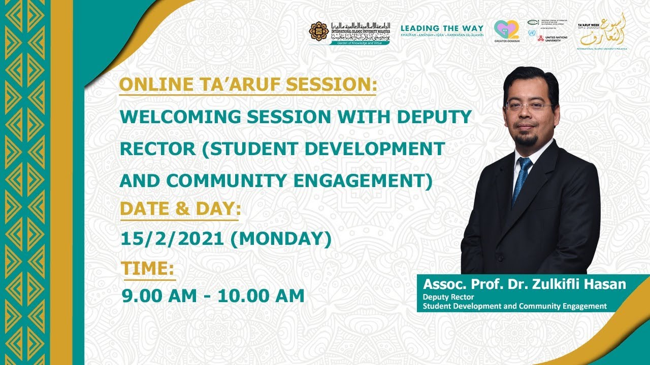 Welcoming Session with Deputy Rector (Student Development and Community ...