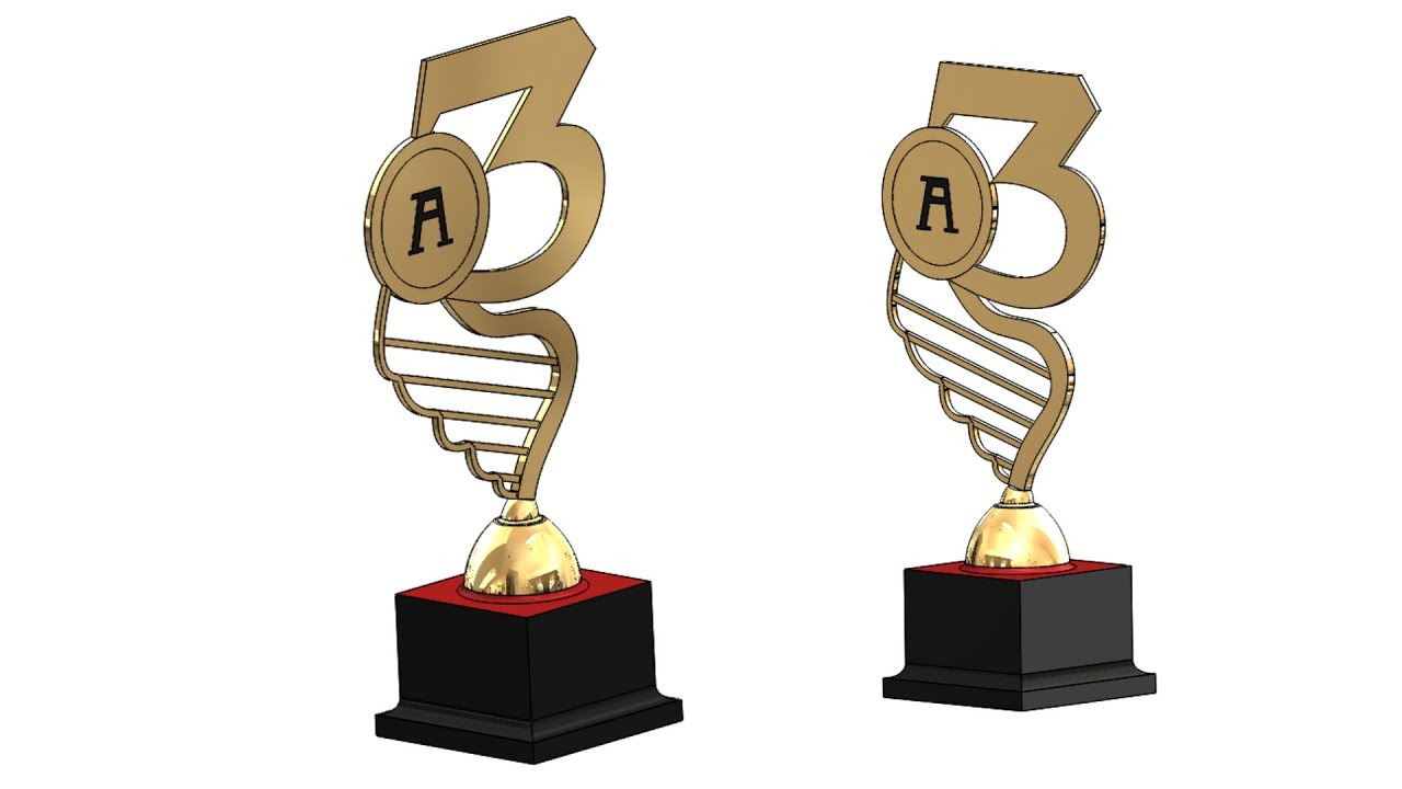 Making Trophy in solidworks - YouTube