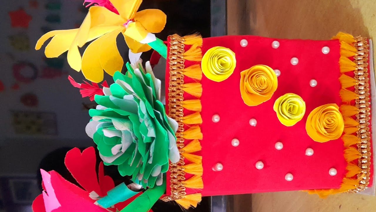 Table paper craft stand making easy video|wall hanging paper craft easy ...
