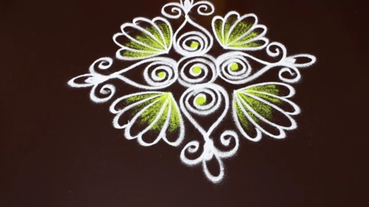 3 dots rangoli design | 2 beautiful daily rangoli designs | #rangoli by ...