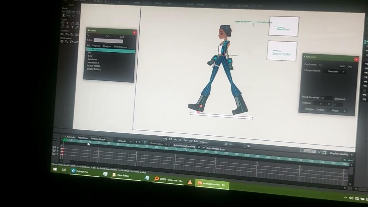 Easy walk cycle tutorial - moho - YouTube