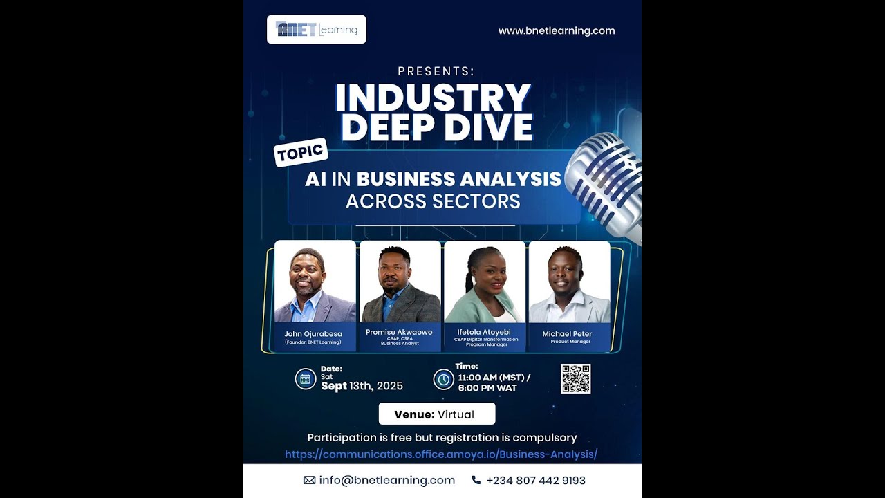 AI in Business Analysis Across Sectors | BNET Learning Webinar - YouTube