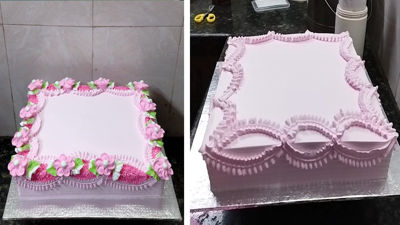 Square Shape Butter Scotch Cake Recipe |Square Shape Birthday Cake ...