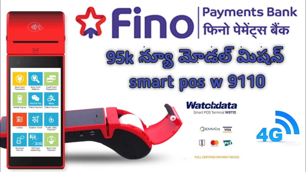 fino payment bank wpos machine |fino smart pos w9110 |fino payments ...