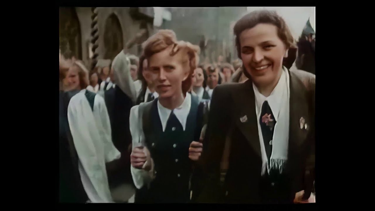 FDJ youth rally in East Berlin on March 19, 1950 (AI Enhanced, 60FPS ...