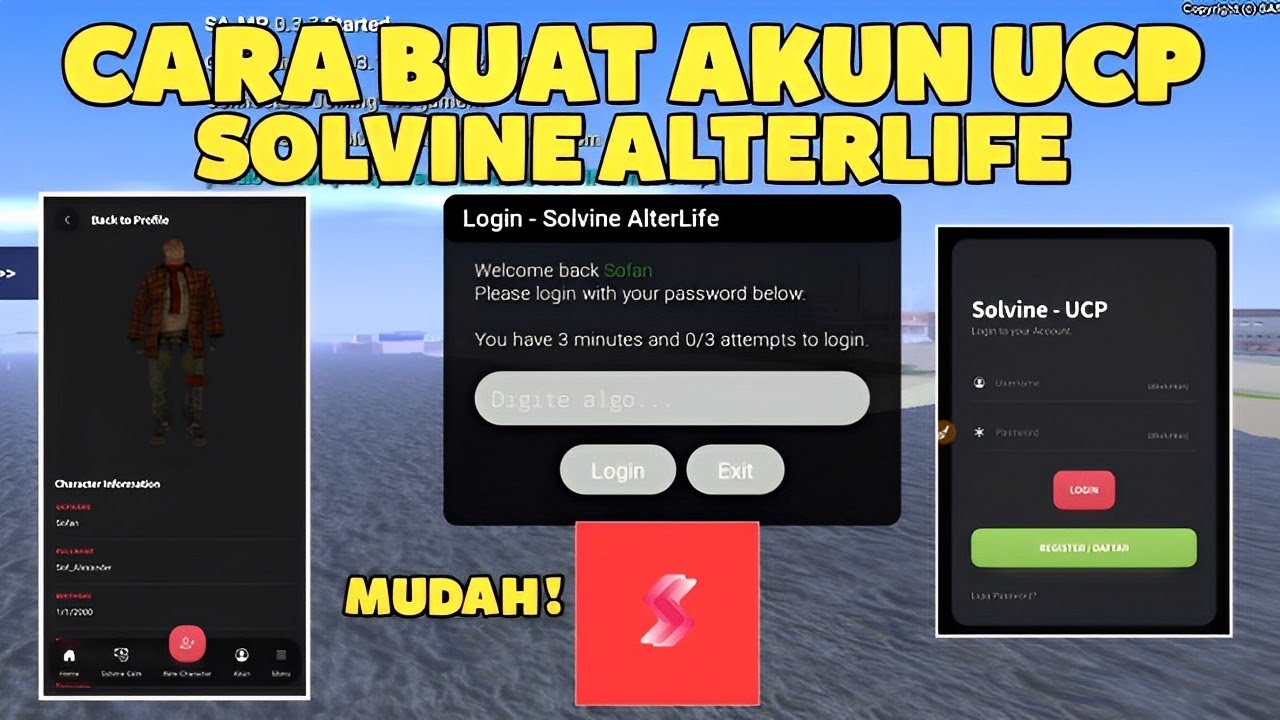TUTORIAL CARA MEMBUAT AKUN UCP DI SERVER SOLVINE ALTERLIFE ROLEPLAY ...
