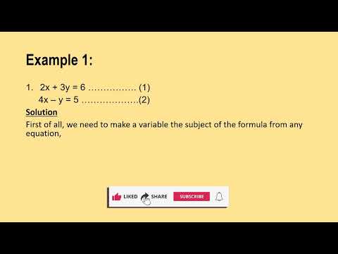 Solving Simultaneous Equation Using Substitution method - YouTube