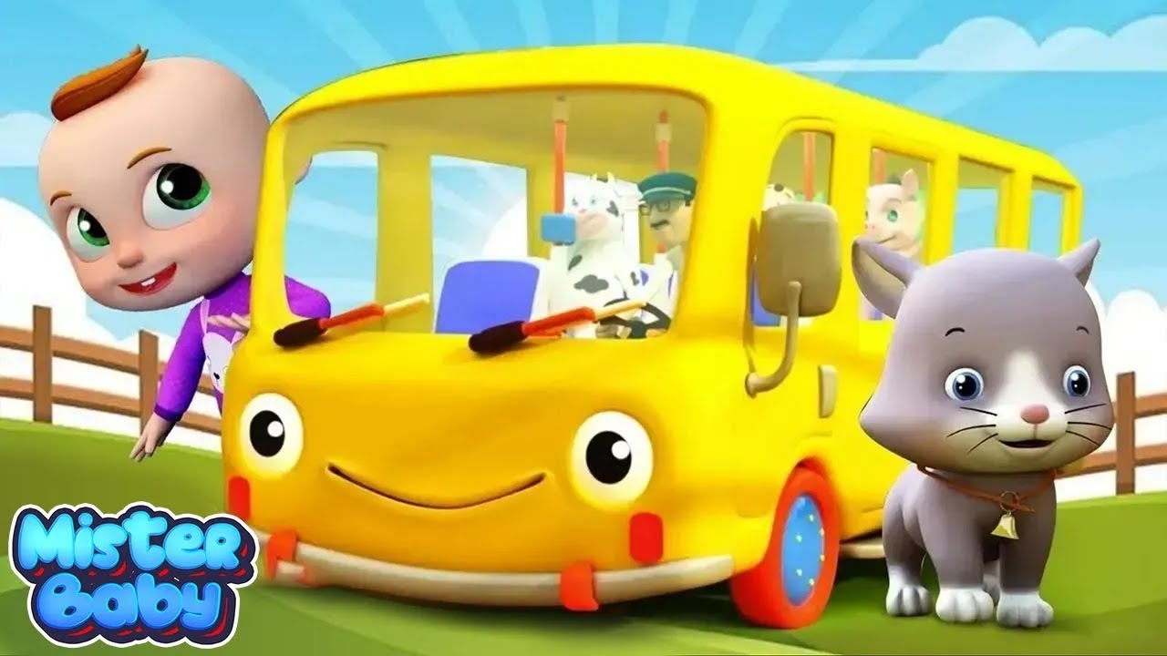 Wheels on the Bus – Animal Sounds Song | Nursery Rhymes & Kids Songs ...
