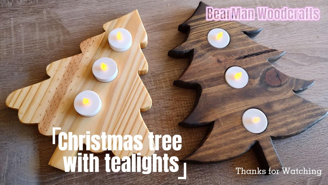 Christmas tree with tea lights decoration - YouTube