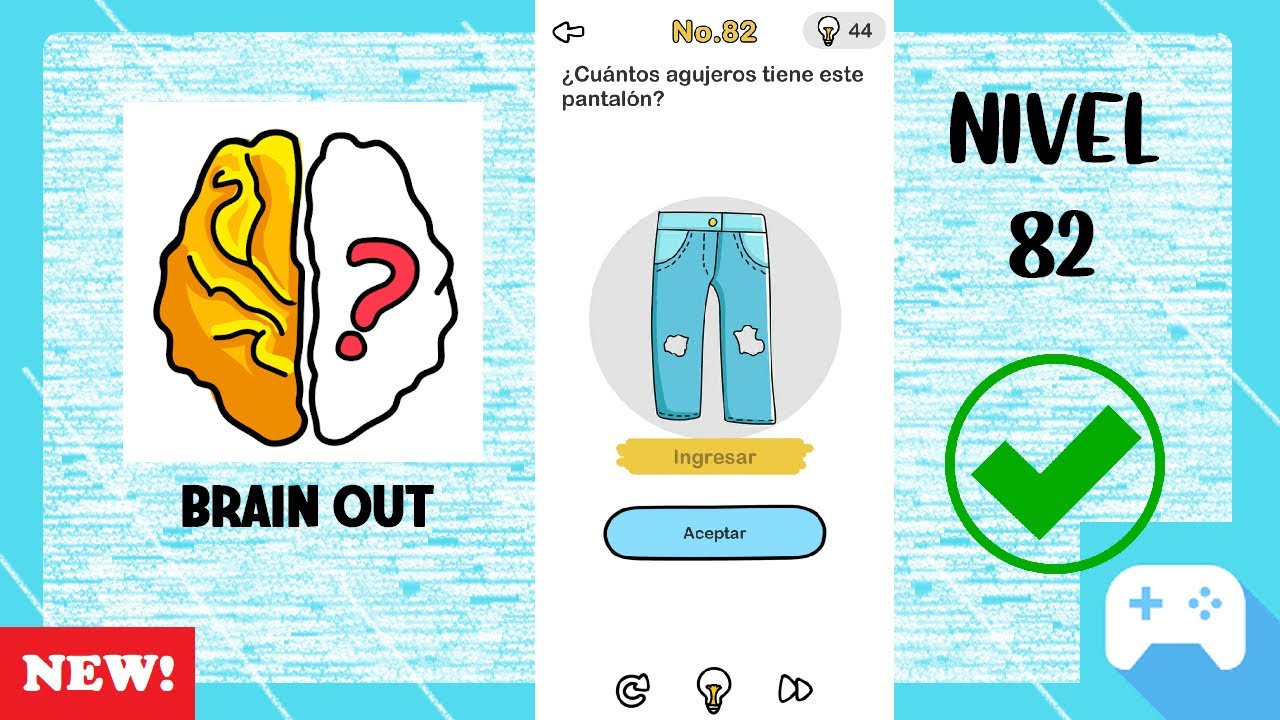 Brain Out | Nivel 82 - ¿Cuántos agujeros tiene este pantalón? - YouTube