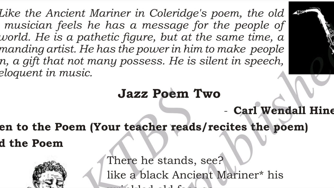 Jazz Poem Two Line by Line Explanation in Hindi SSLC Class 10 - YouTube