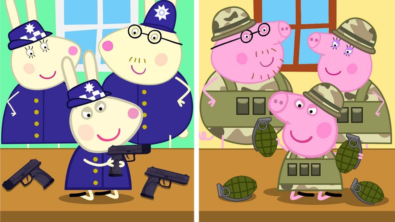 Rebecca Family POLICE vs Peppa Family MILITARY | Peppa Pig Funny ...