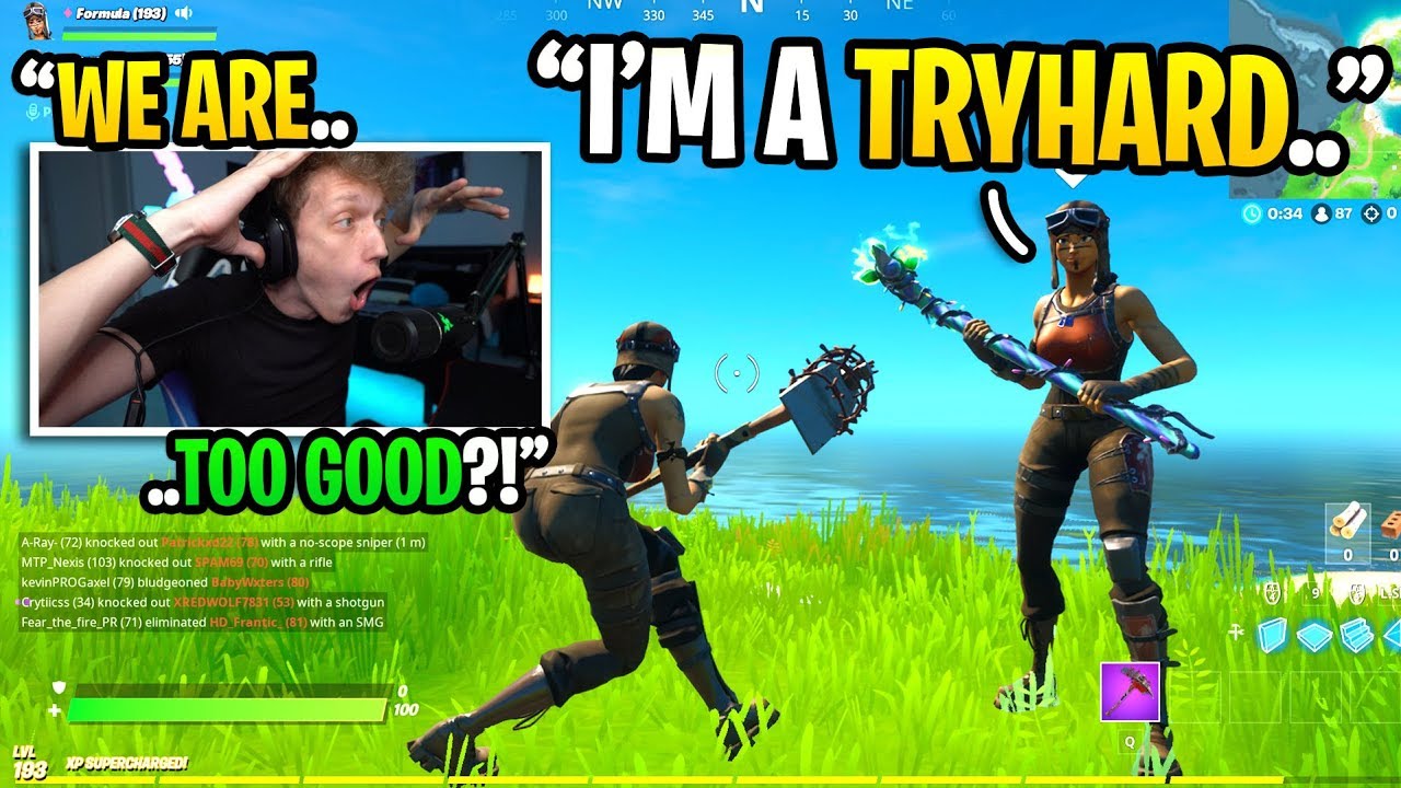 This RENEGADE RAIDER is the biggest TRYHARD I met in duos fill... (he's ...