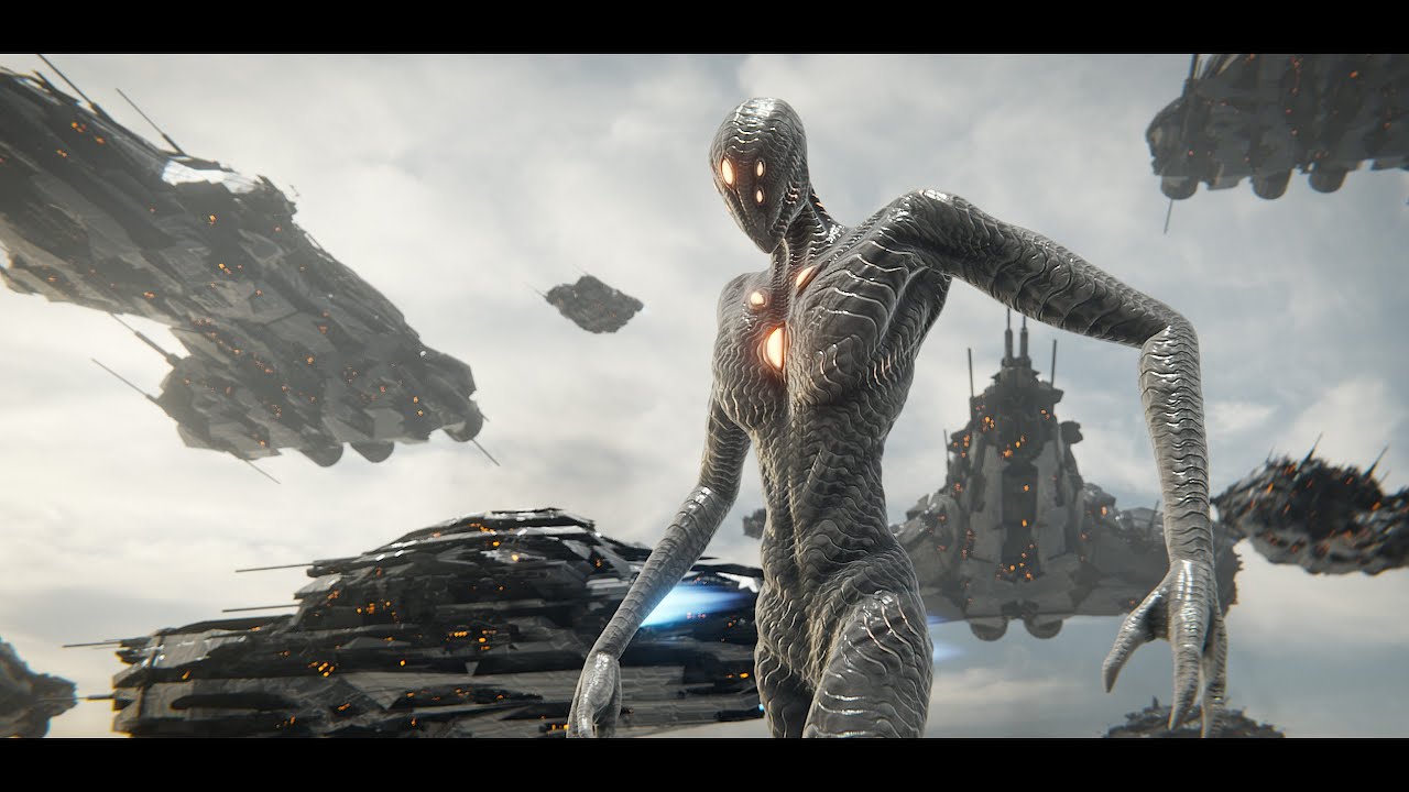 Alien Spaceships Invasion | 3D Blender CGI #geometrynodes #blender3d # ...