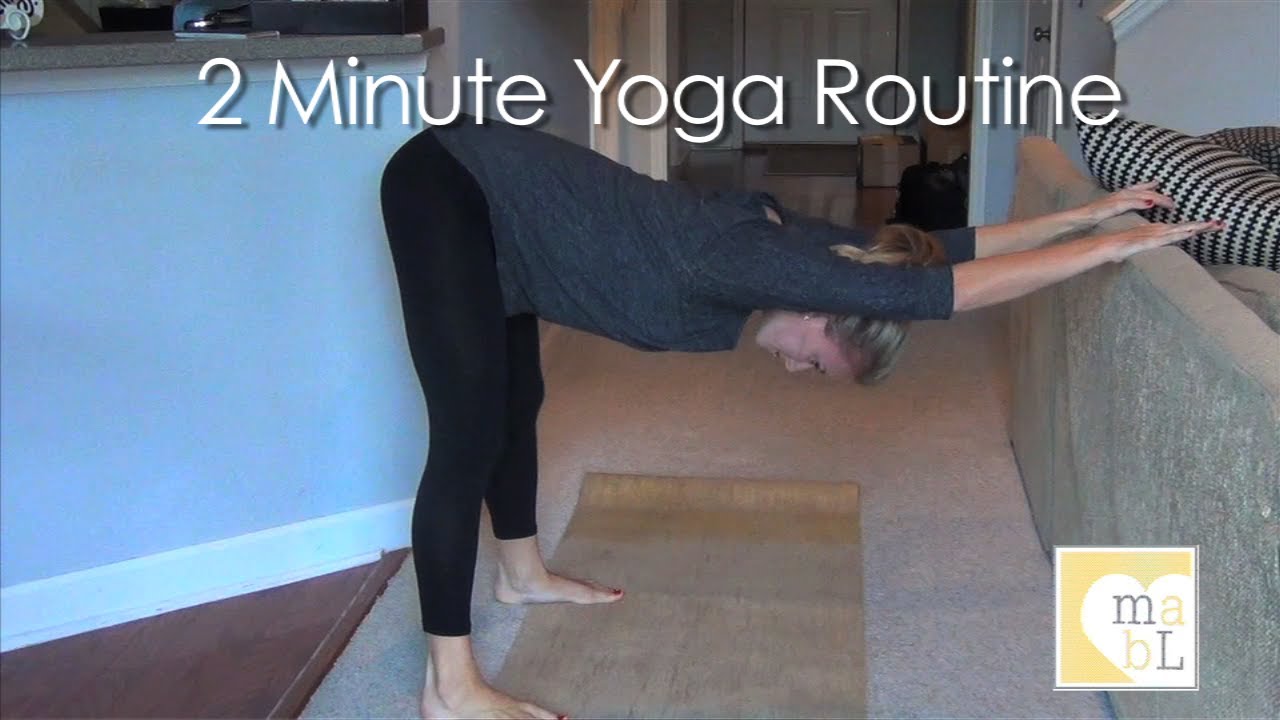 2 Minute Yoga Class for Busy Moms + Women - YouTube
