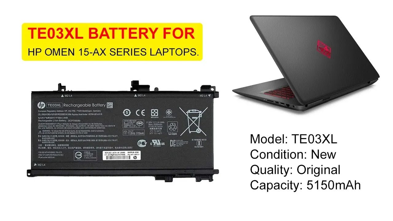 TE03XL Original Battery For HP Pavilion 15-BC000 OMEN 15-AX000 15T ...