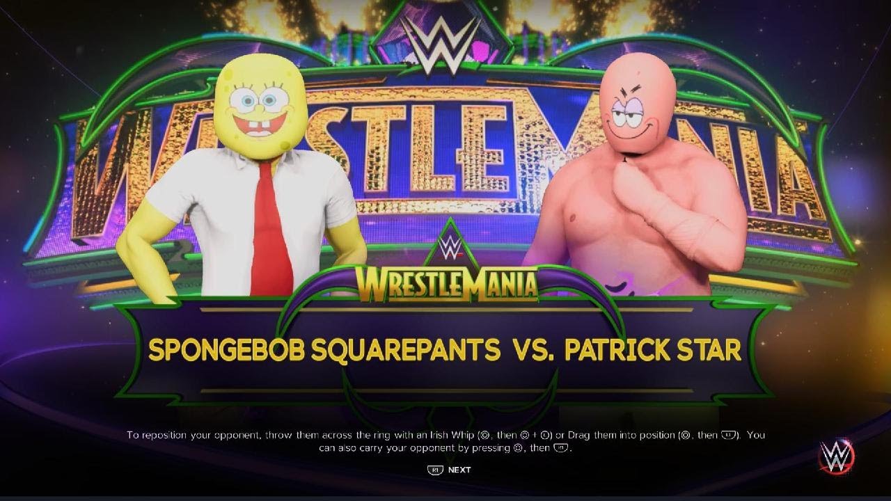 WWE 2K23 Spongebob Squarepants Vs Patrick Star - YouTube
