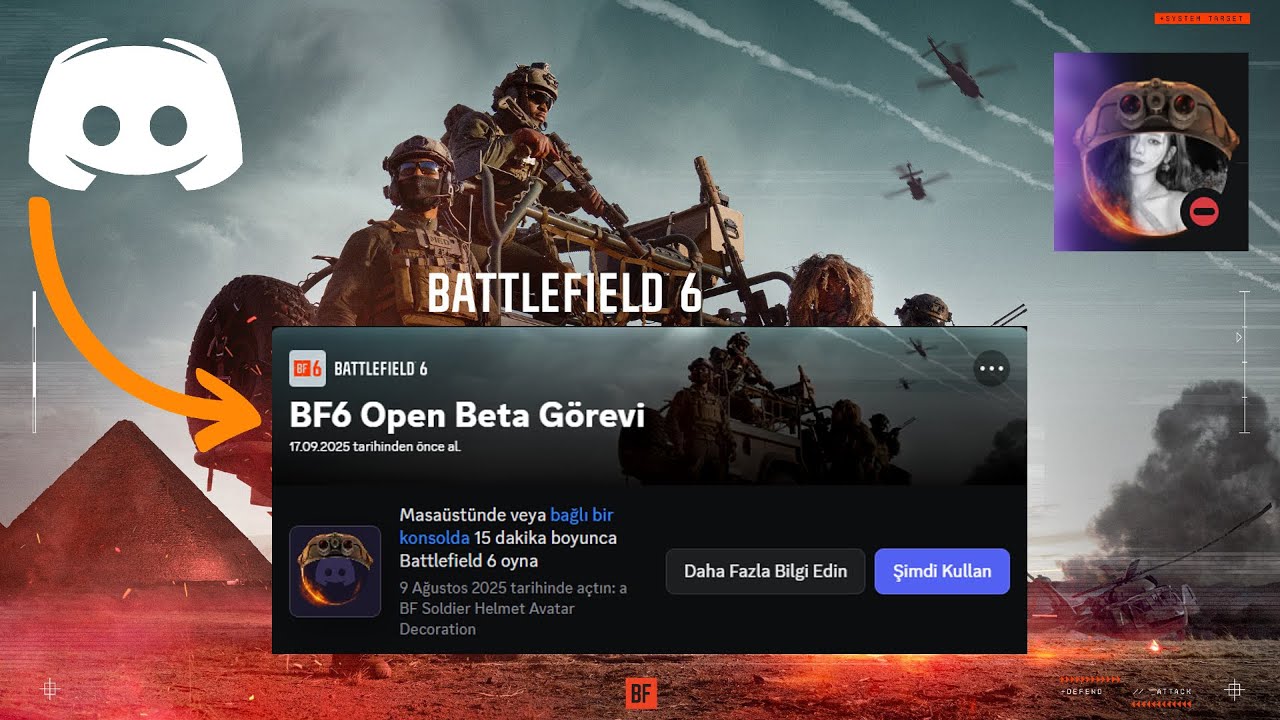 🪖 DİSCORD • Bedava BATTLEFIELD 6 Avatar Çerçevesi • Oyunu İndirmeden ...