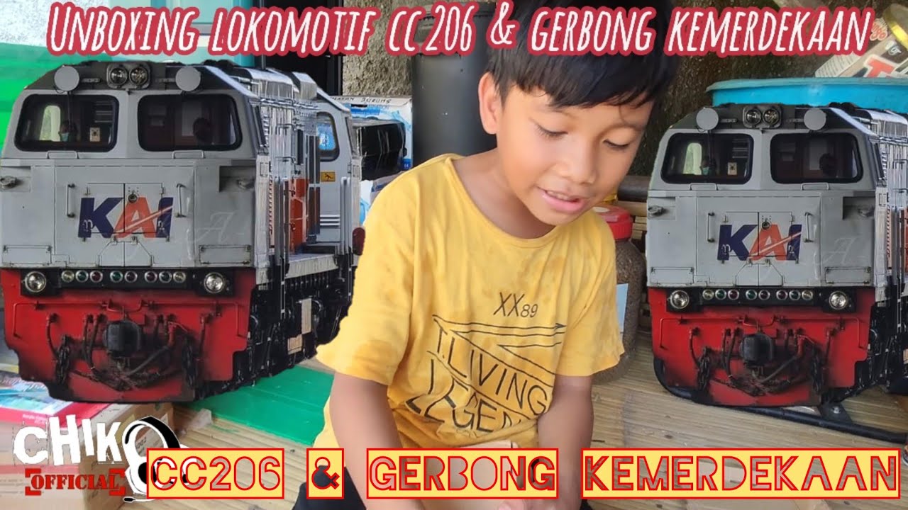 Unboxing Lokomotif CC 206 Dan Gerbong Livery Kemerdekaan - YouTube