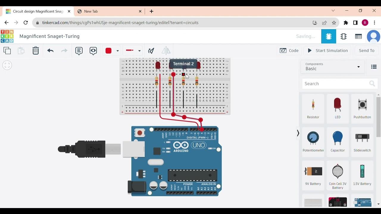 Circuit design | Blinking of 4 LED | Tinkercad | Techie savant - YouTube